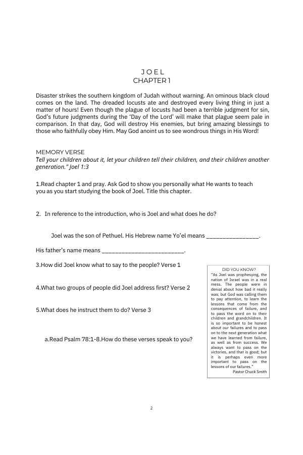 Restore the Book of Joel Bible Study Workbook | Calvary Store